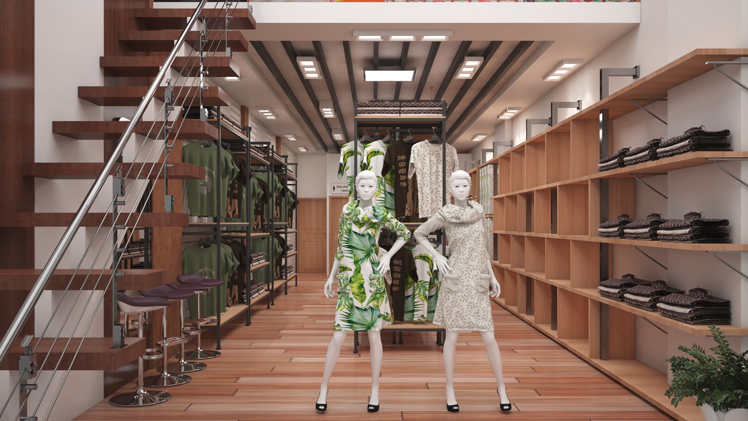Cloth shop 3D Model in Store Spaces 3DExport