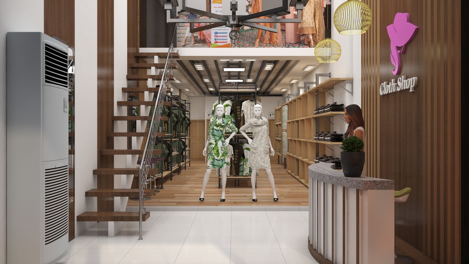 Cloth shop 3D Model in Store Spaces 3DExport