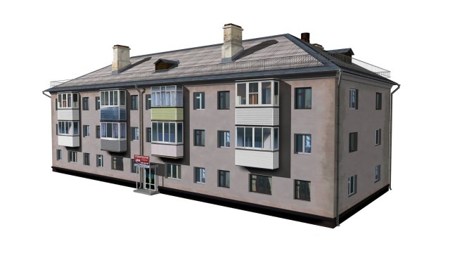 residential building 3D Model in Buildings 3DExport