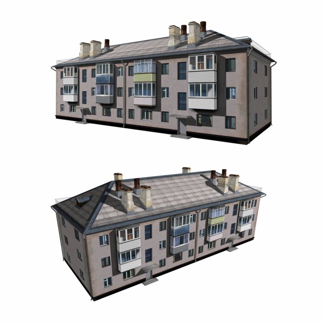 residential building 3D Model in Buildings 3DExport