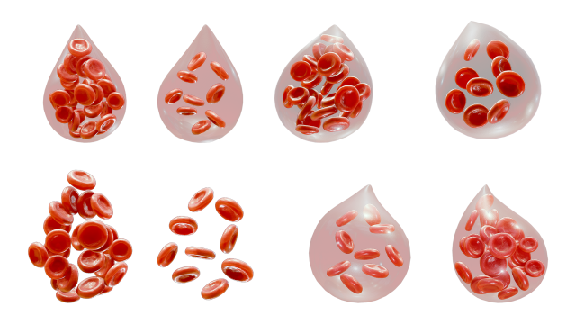 Normal Blood Cells vs Anemia 3D Model in Anatomy 3DExport