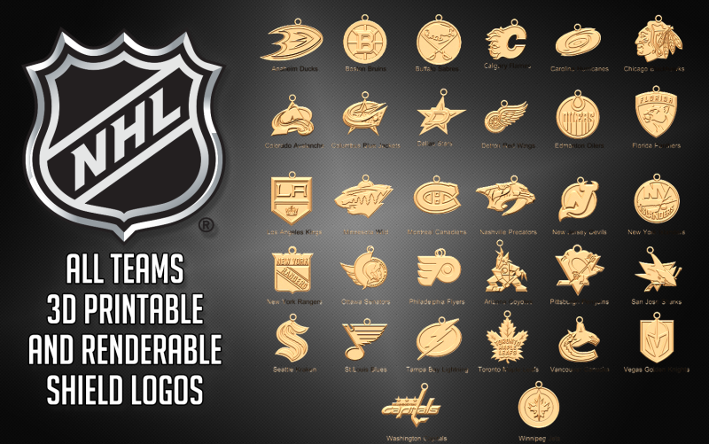 NHL All logo teams Printable and Renderable 3D Print Model in Signs and ...