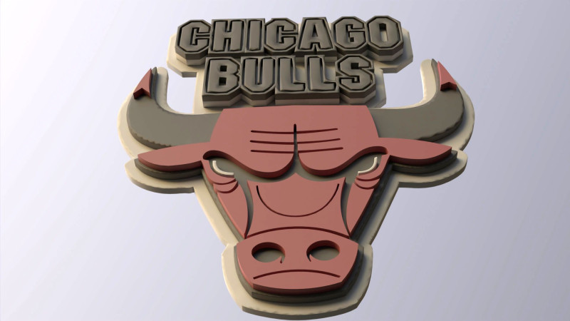 Chicago bulls Team Logo Printable and Renderable keychan Modelo de ...
