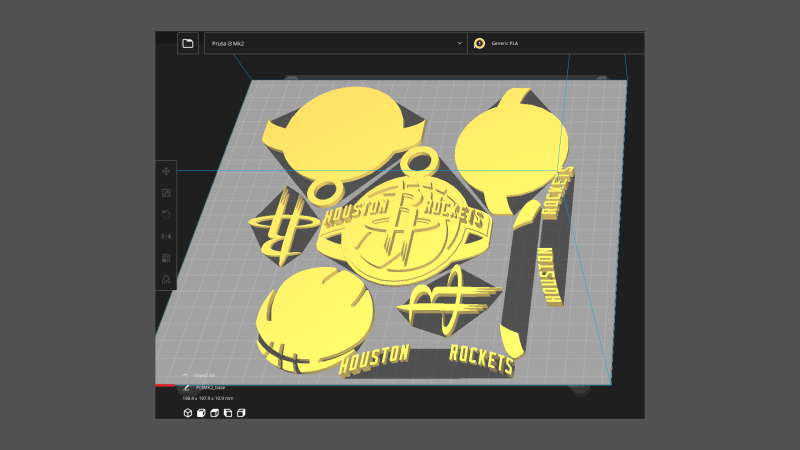 Houston Rockets Logo Shield Printable and Renderable keychan 3D Print ...
