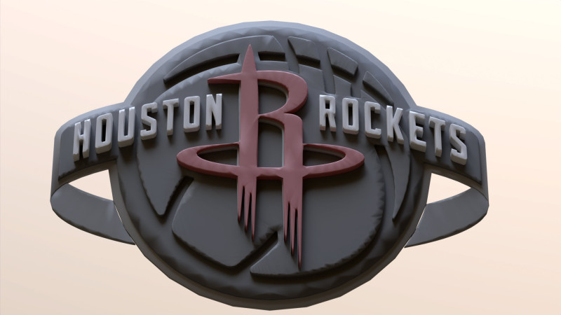 Houston Rockets Logo Shield Printable and Renderable keychan 3D Print ...