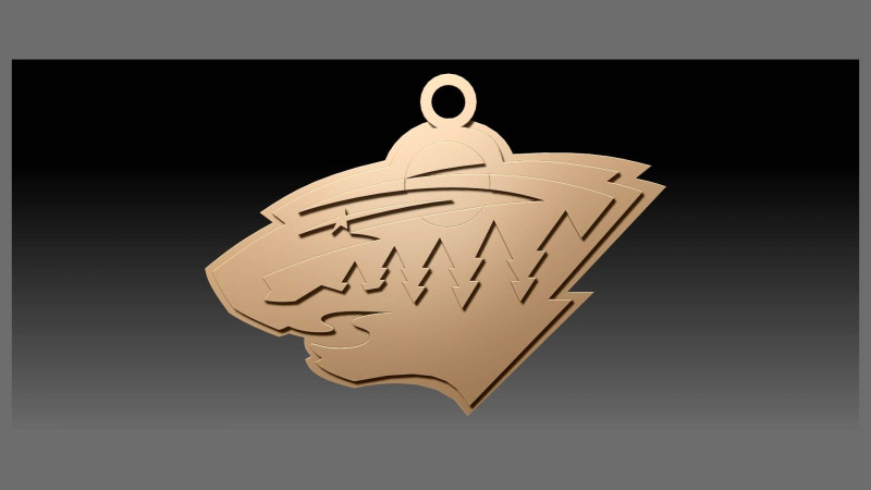 Minnesota wild logo shield Printable and Renderable keychan Modelo de ...