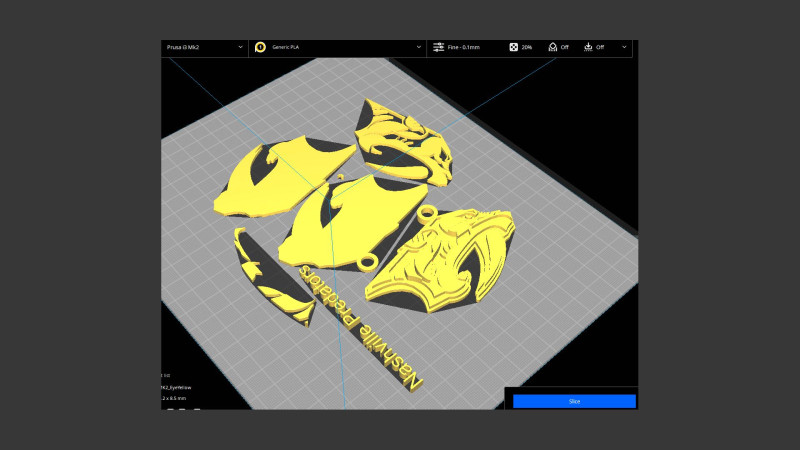 Nashville predators logo shield Printable and Renderable keychan 3D ...