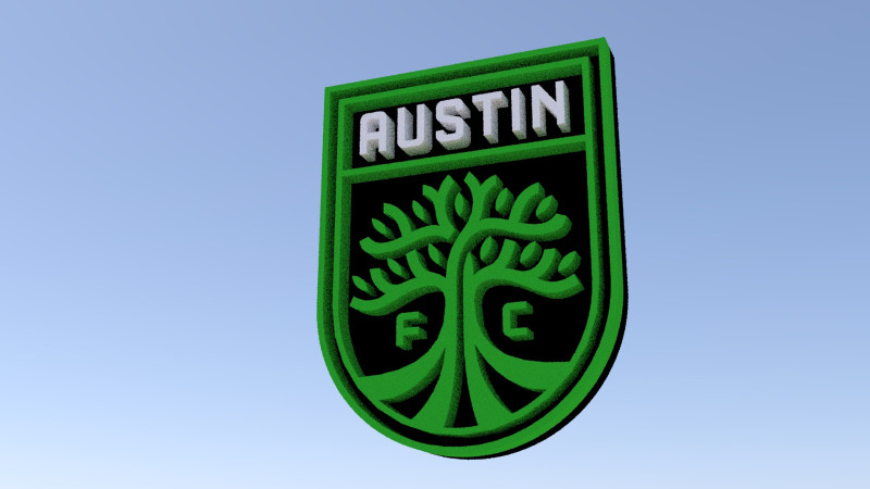 Austin fc logo keychan printable and renderable 3D Print Model in Signs ...