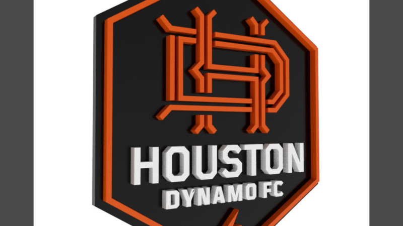 Houston dynamo logo keychan printable and renderable 3D 프린트 모델 in 기호와 ...