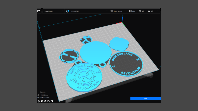 New England Revolution logo keychan printable and renderable 3D Print ...