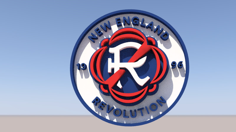 New England Revolution logo keychan printable and renderable 3D Print ...
