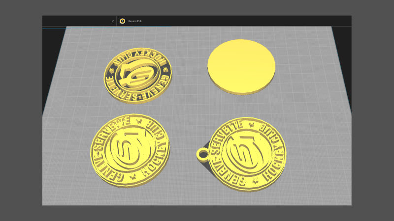 Genve-Servette HC Printable and renderable Logo keychan Modèles 3D en ...