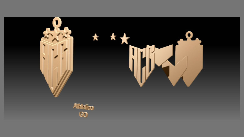 Athletico GO logo Printable and Renderable logo shields keychan 3D ...