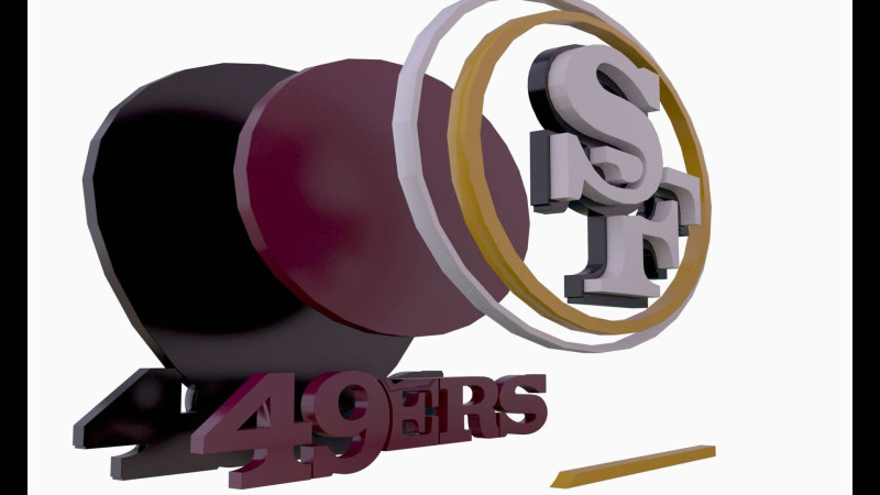 San Francisco 49ers Logo Shield Printable and Renderable 3D Print Model ...
