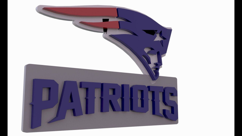 New England Patriots Logo Shield Printable and Renderable 3D 打印模型 in 标志 ...