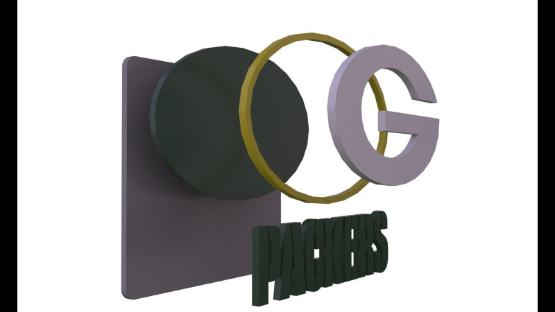 Green Bay Packers Logo Shield Printable and Renderable 3D Print Model ...