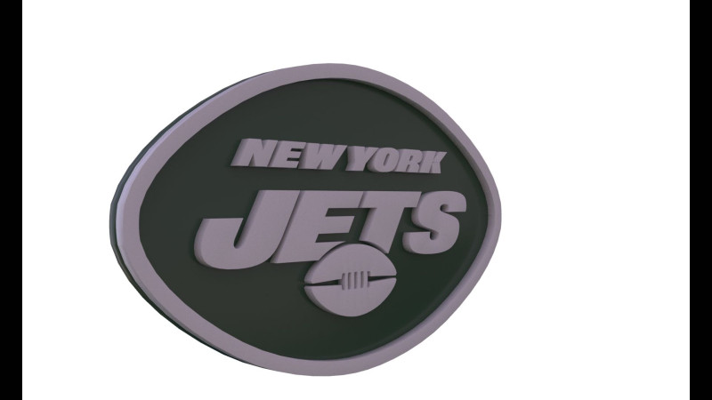 New York Jets Logo Shield Printable and Renderable 3D Print Model in ...