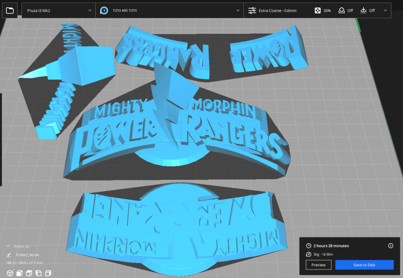 Power Rangers Logos Printable and renderable 3D Print Model in Signs ...