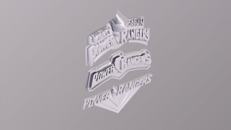Power Rangers Logos Printable and renderable 3D Print Model in Signs ...