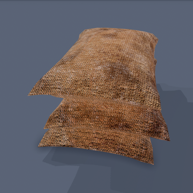 Burlap sacks three straight 3D Model in Other 3DExport