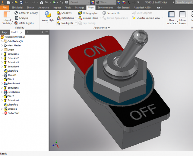 toggle switch 3D Model in Parts 3DExport