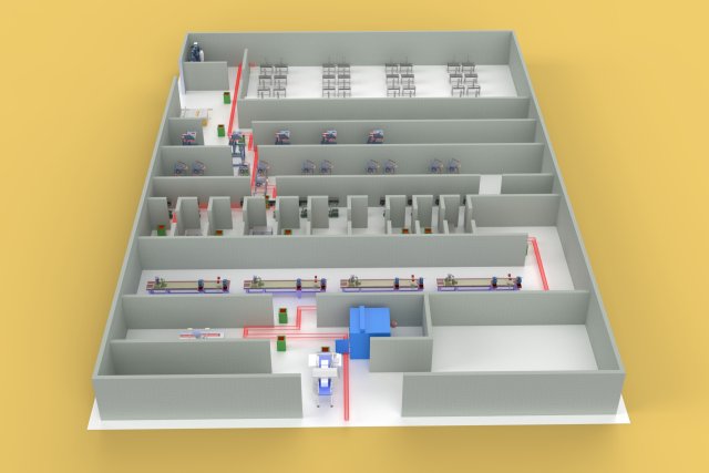 LAYOUT WORKSHOP LINE FACTORY INDUSTRIAL FLOOR PLAN PRODUCTION 3D Model ...