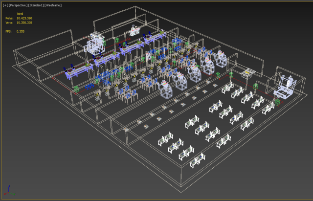 LAYOUT WORKSHOP LINE FACTORY INDUSTRIAL FLOOR PLAN PRODUCTION 3D Model ...