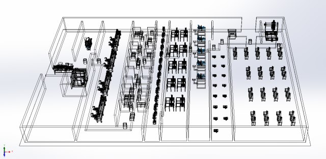 LAYOUT WORKSHOP LINE FACTORY INDUSTRIAL FLOOR PLAN PRODUCTION 3D Model ...