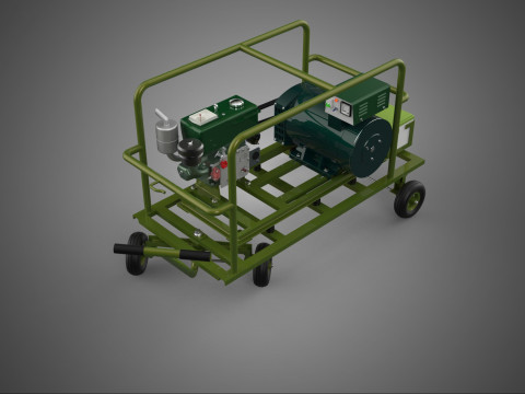 CONJUNTO GERADOR DE CAMPO TÁTICO MILITAR DO EXÉRCITO CARRINHO COM RODAS ...