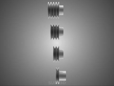 KOLEKSI STANDAR PULLEY SHEAVE TRACK WHEEL DRIVE MULTI GROOVE Model 3D ...