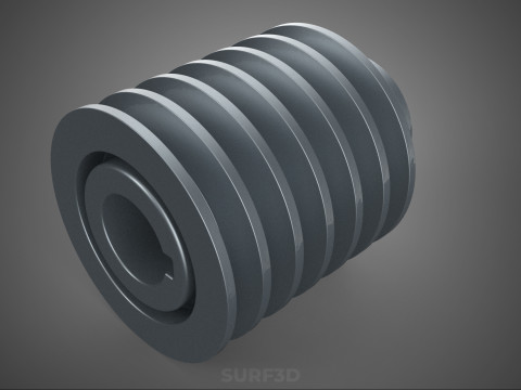 ESTÁNDAR 6 SEIS SEXTUPLE GROOVE PISTA POLEA RUEDA V CORREA Modelo 3D in ...