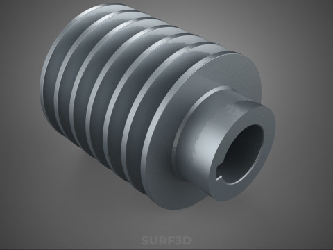 ESTÁNDAR 6 SEIS SEXTUPLE GROOVE PISTA POLEA RUEDA V CORREA Modelo 3D in ...