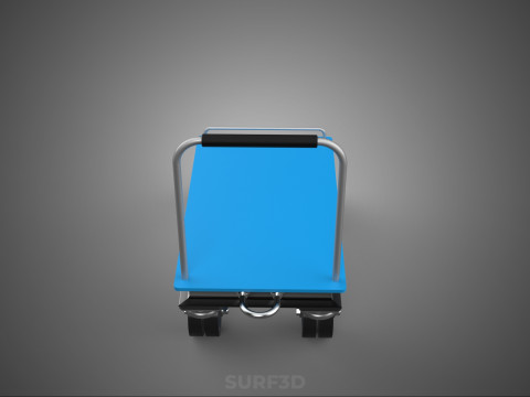 INDUSTRIAL PLATFORM DOLLY CART TROLLEY PALLET BARROW TRANSPORT 4 3D ...