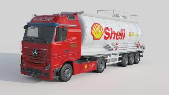 Mercedes Actros Fuel Tanker 3D Model in Wagon 3DExport