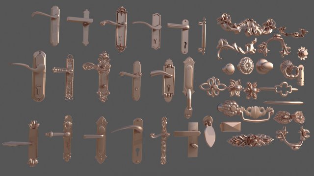 Door handle 3D Model in Door 3DExport