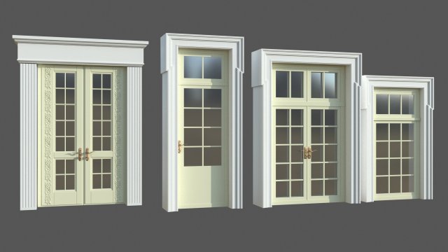 Doors Windows set 3D Model in Door 3DExport