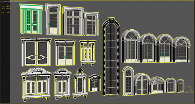 Doors Windows set 3D Model in Door 3DExport