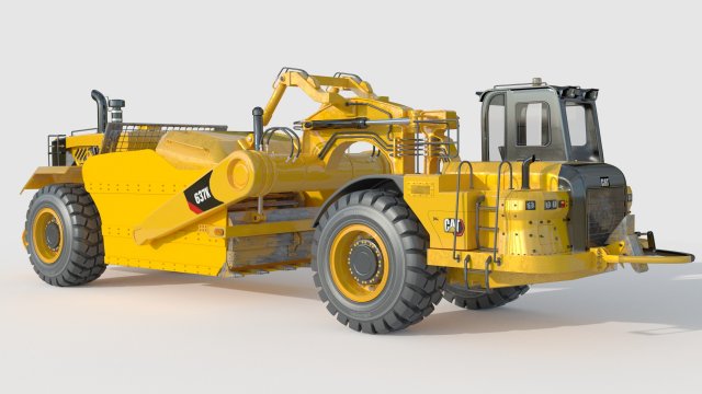Caterpillar Cat 637K Wheel Tractor Scraper 3D Model in Machines 3DExport