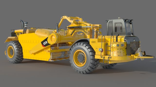 Caterpillar Cat 637K Wheel Tractor Scraper 3D Model in Machines 3DExport