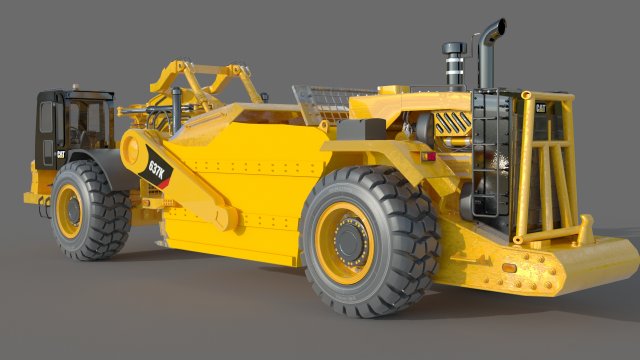 Caterpillar Cat 637K Wheel Tractor Scraper 3D Model in Machines 3DExport