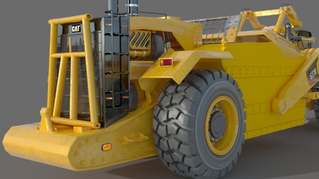 Caterpillar Cat 637K Wheel Tractor Scraper 3D Model in Machines 3DExport