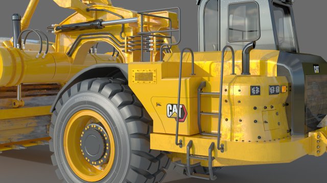 Caterpillar Cat 637K Wheel Tractor Scraper 3D Model in Machines 3DExport
