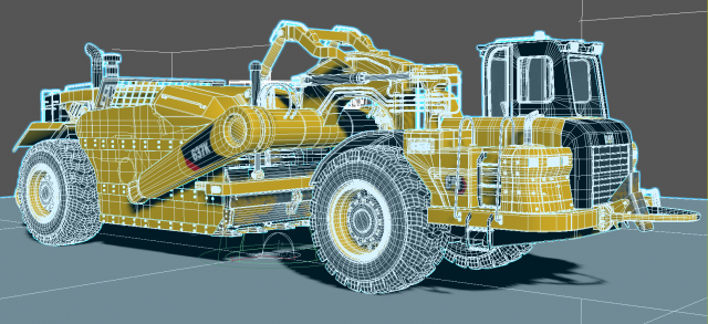 Caterpillar Cat 637K Wheel Tractor Scraper 3D Model in Machines 3DExport