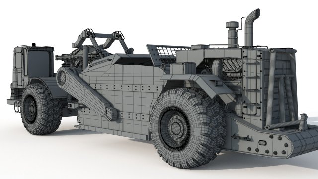 Caterpillar Cat 637K Wheel Tractor Scraper 3D Model in Machines 3DExport