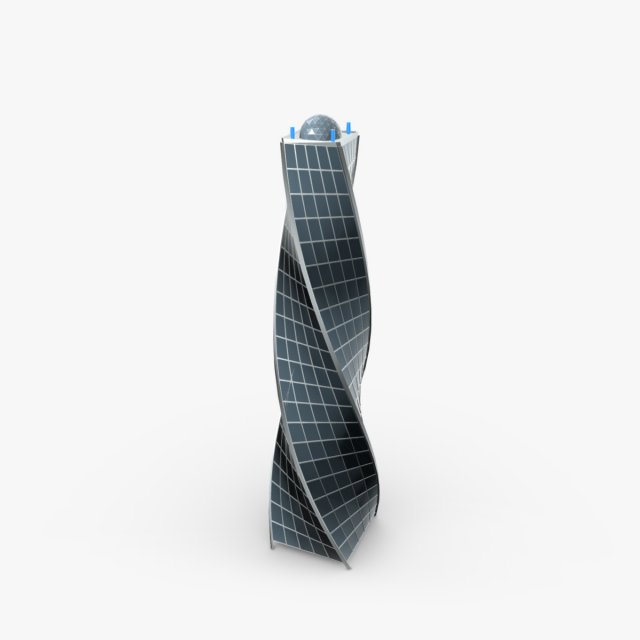Futuristic Skyscraper 3D Model in Fantasy 3DExport