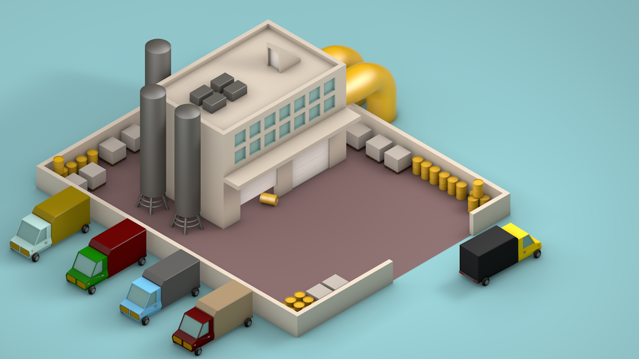LOW POLY FACTORY 3D Model in Buildings 3DExport