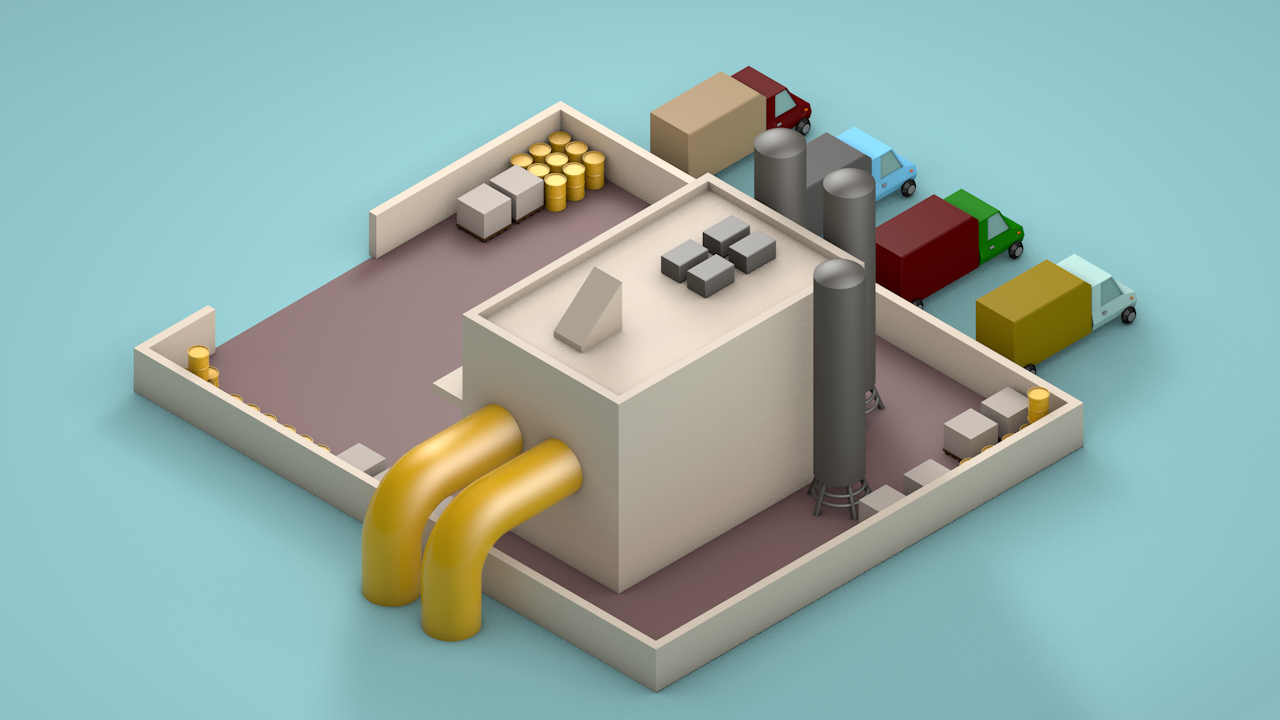 LOW POLY FACTORY 3D Model in Buildings 3DExport