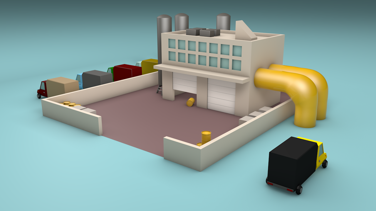 LOW POLY FACTORY 3D Model in Buildings 3DExport