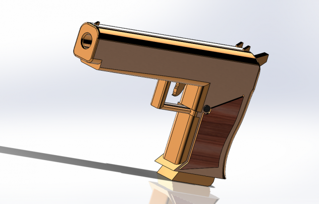 gold deagle Free 3D Model in Pistol 3DExport
