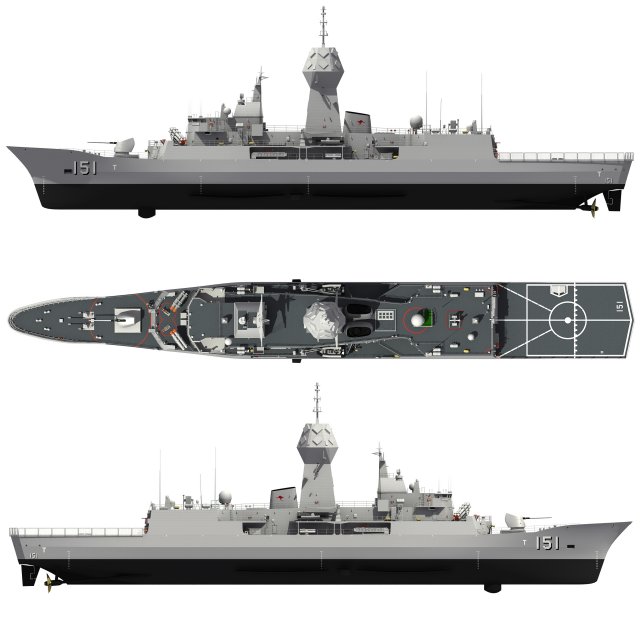 ANZAC MEKO Class Frigate HMAS ARUNTA FFH 151 3D Model in Battleship ...